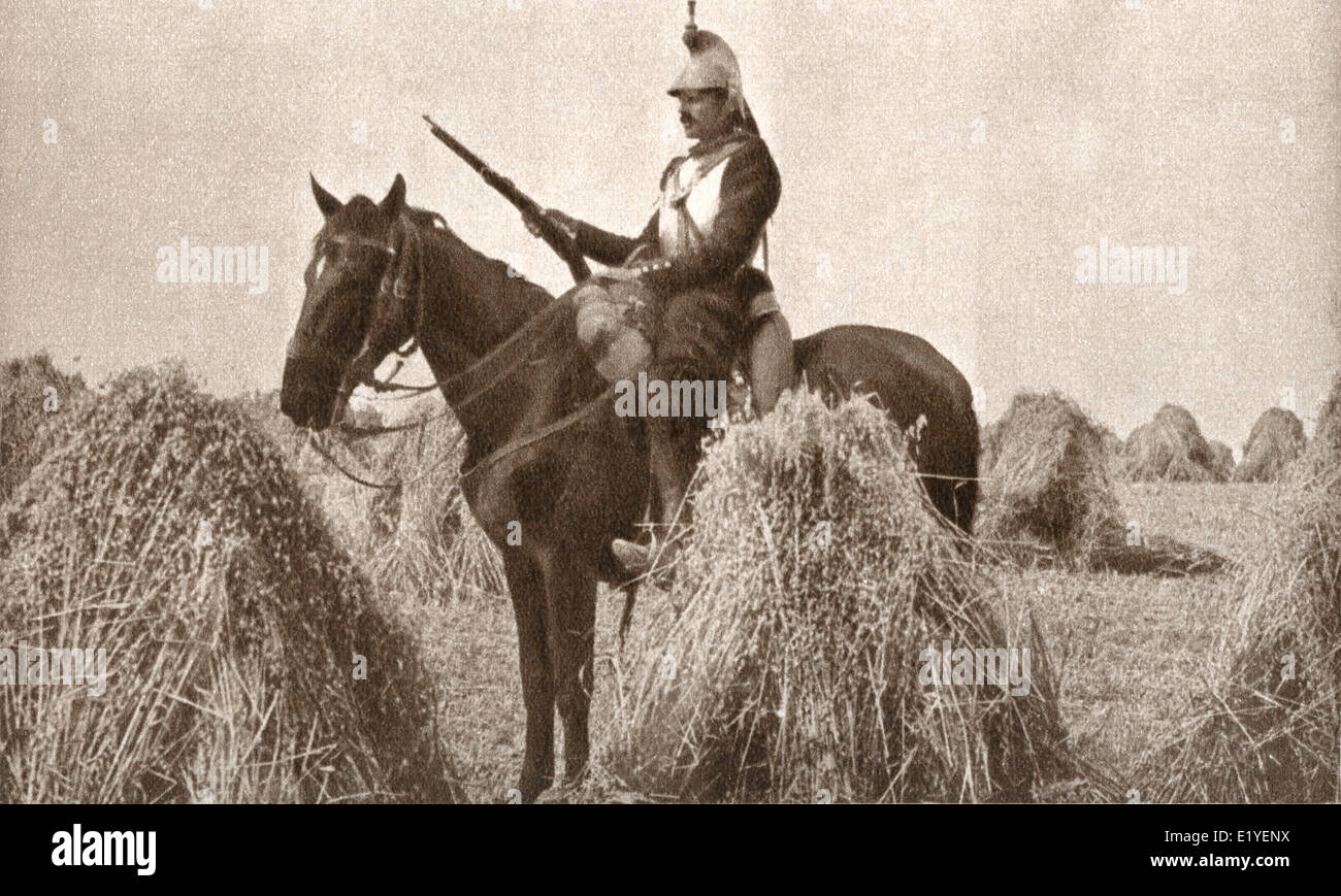 A French cuirassier on sentry duty at the start of WWI in 1914. Soon ...