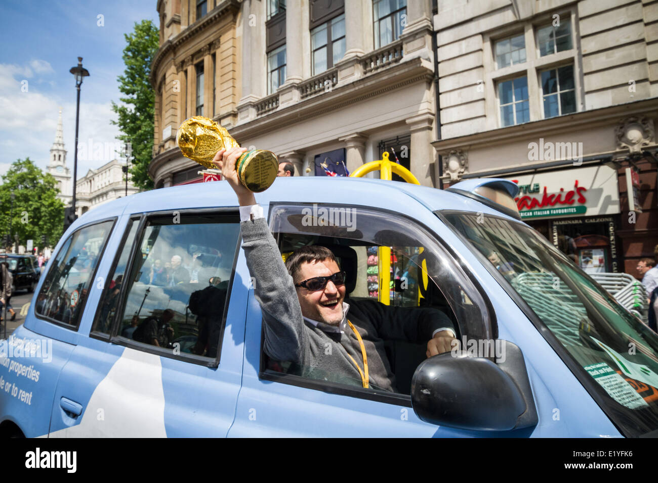 London, UK. 11th June, 2014. Taxi driver protest against Uber app in ...