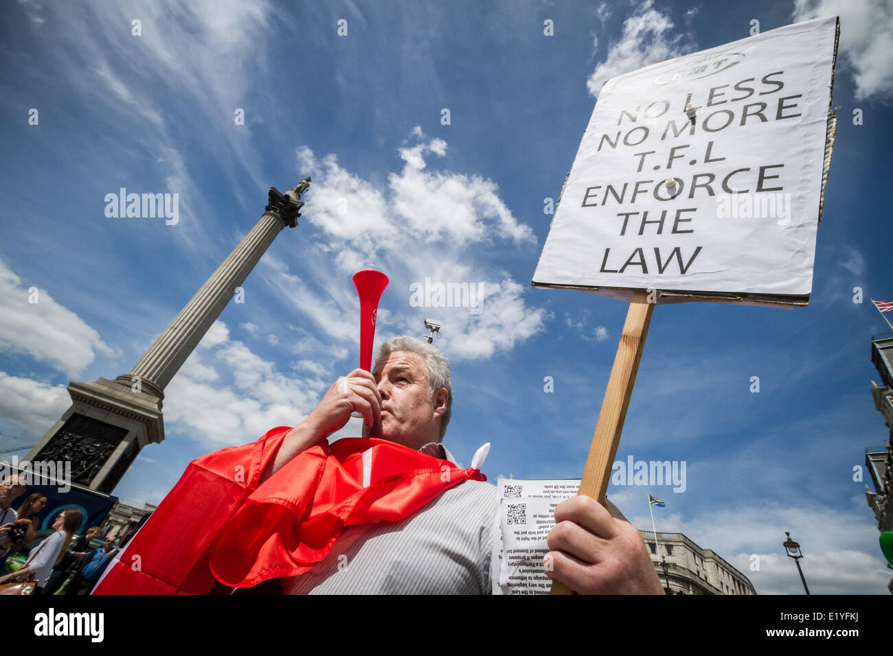 London, UK. 11th June, 2014. Taxi driver protest against Uber app in ...