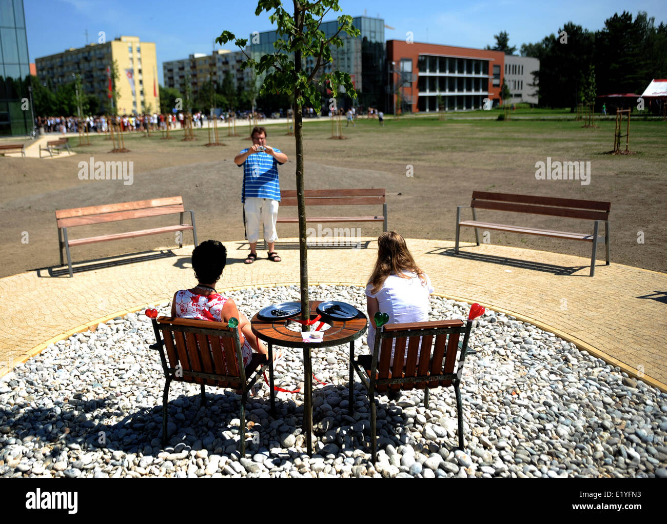 The Vaclav Havel Bench in Ceske Budejovice, Czech Republic, June 11 ...