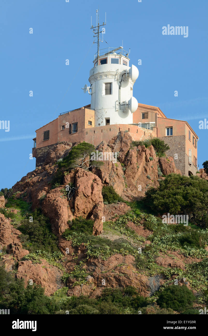 Semaphore or Lighthouse on Cap Dramont near Saint Raphaël Var Côte d ...