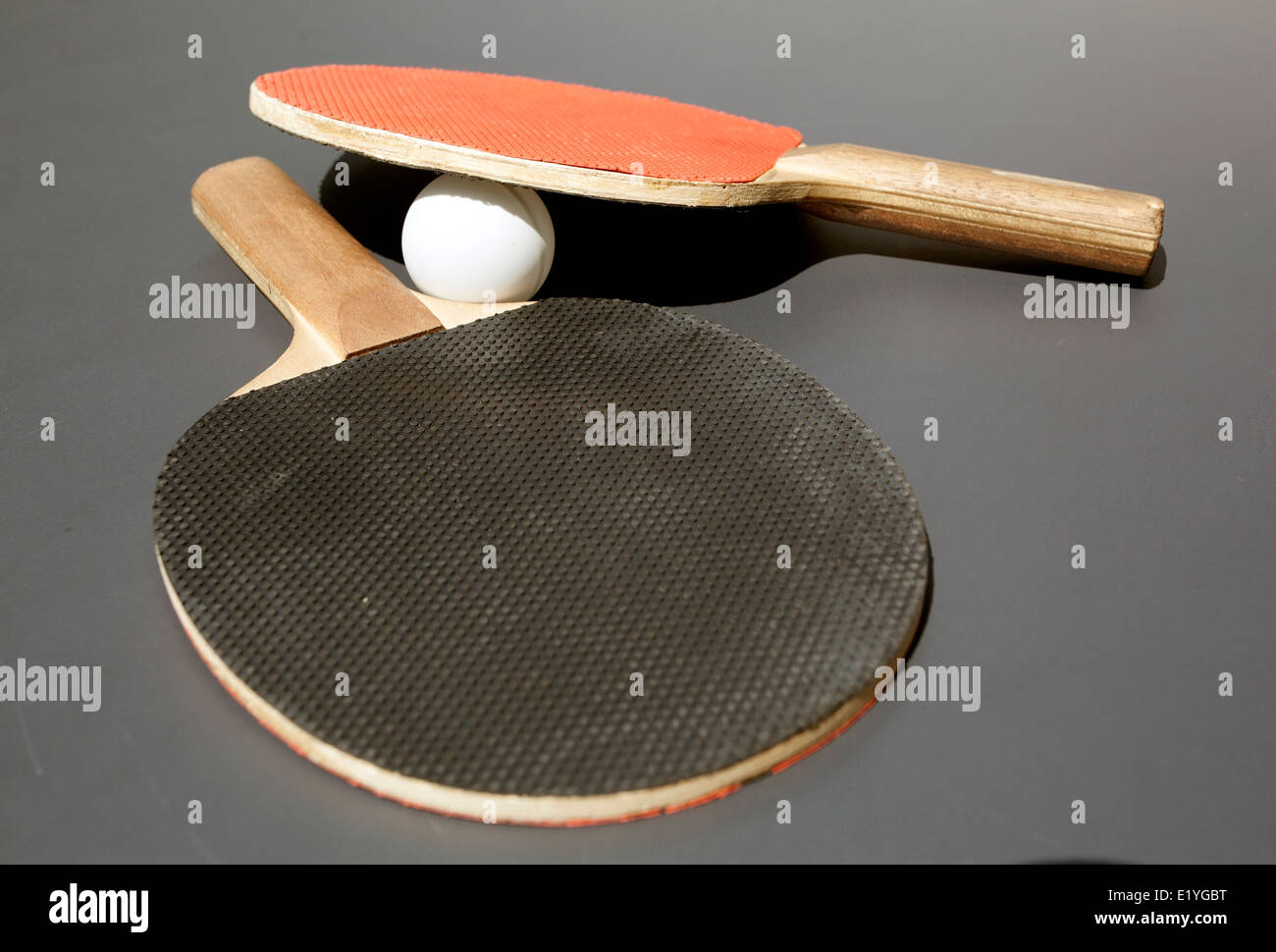 Table tennis bats and ball, London Stock Photo - Alamy