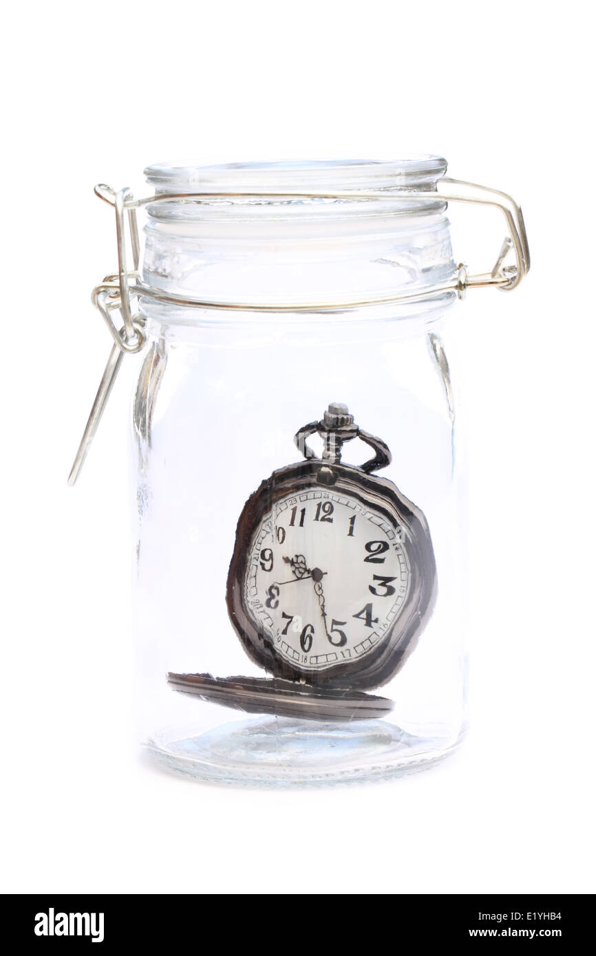 Time in the bottle, a pocket watch kept in clear bottle Stock Photo - Alamy