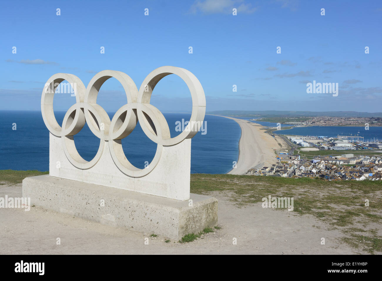 weymouth and Portland Olympic rings Stock Photo - Alamy