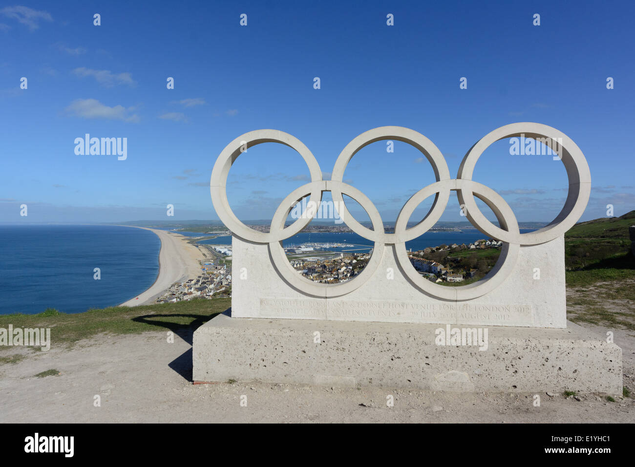 weymouth and Portland Olympic rings Stock Photo - Alamy