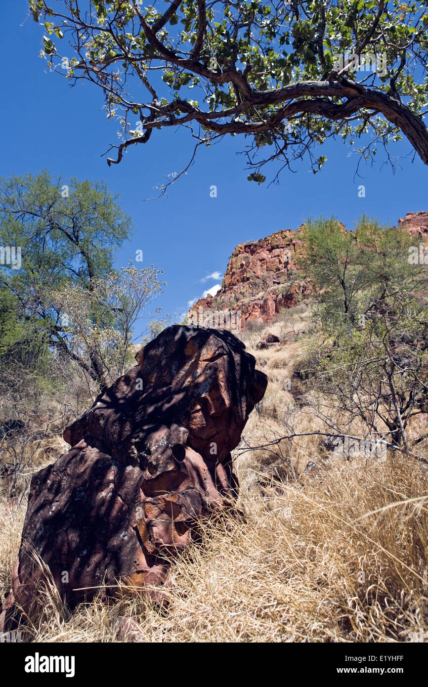 Gigantic orange rock at the foot of Waterberg Plateau Namibia Stock ...
