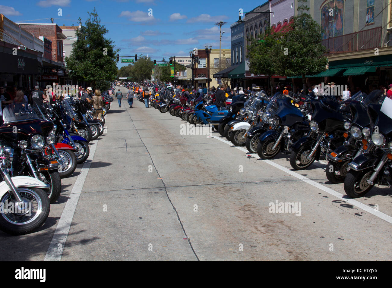 Downtown DeLand comes to life each March when the DeLand Bike Rally comes to town, DeLand, FL ...
