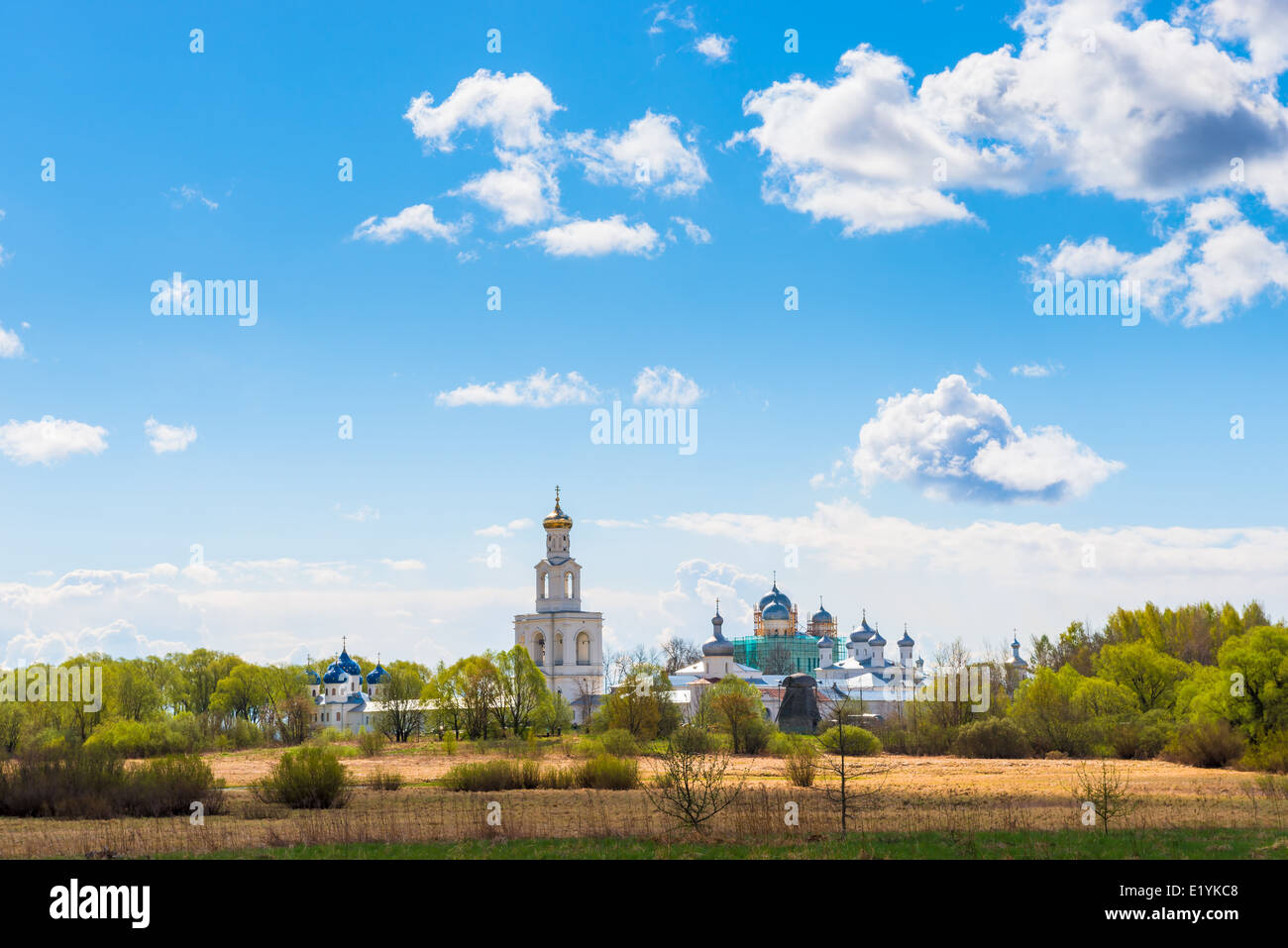 beautiful clouds over the monastery in Novgorod Stock Photo - Alamy