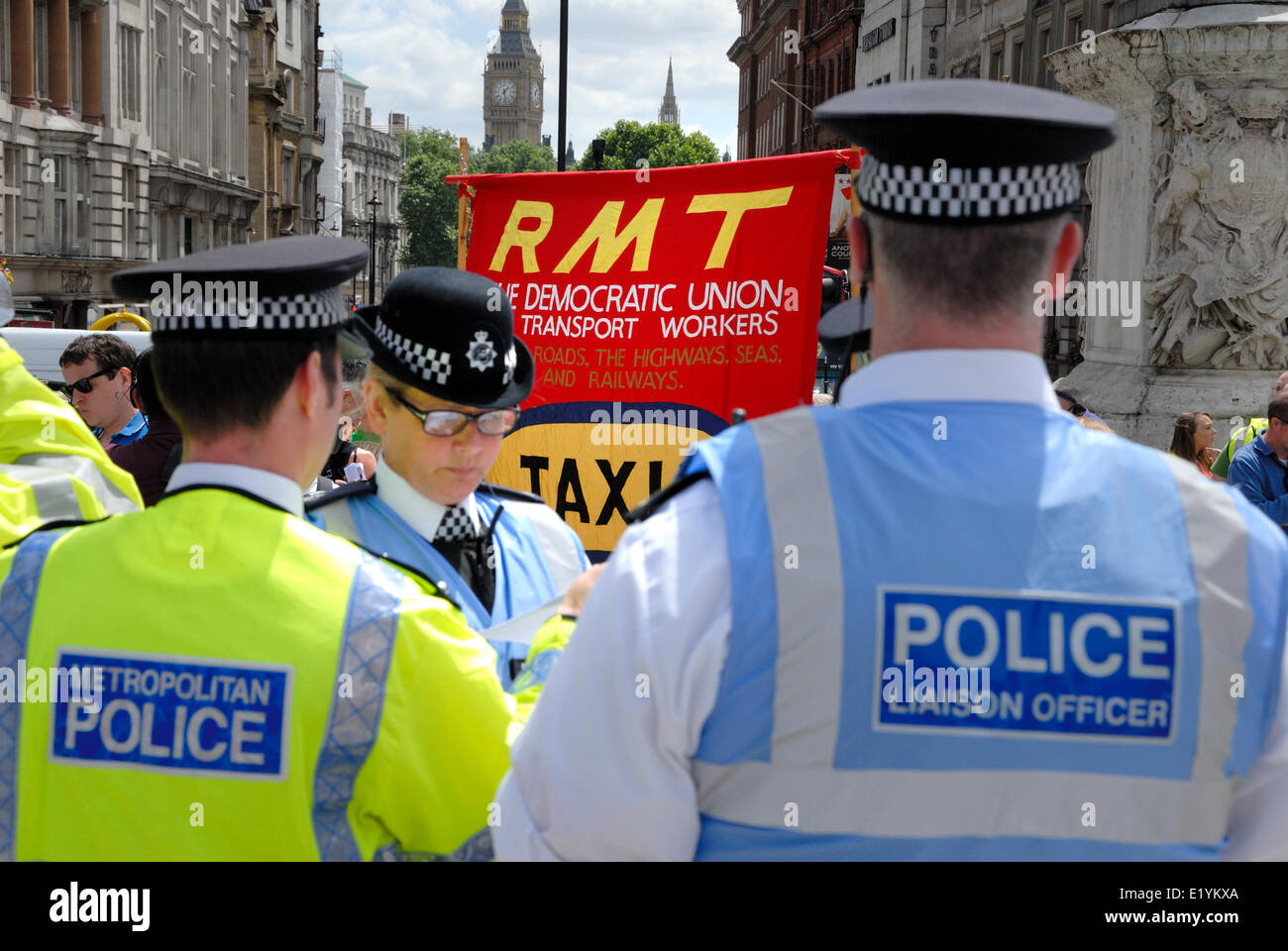 London, UK. 11th June 2014. An estimated 12,000 London taxi drivers ...