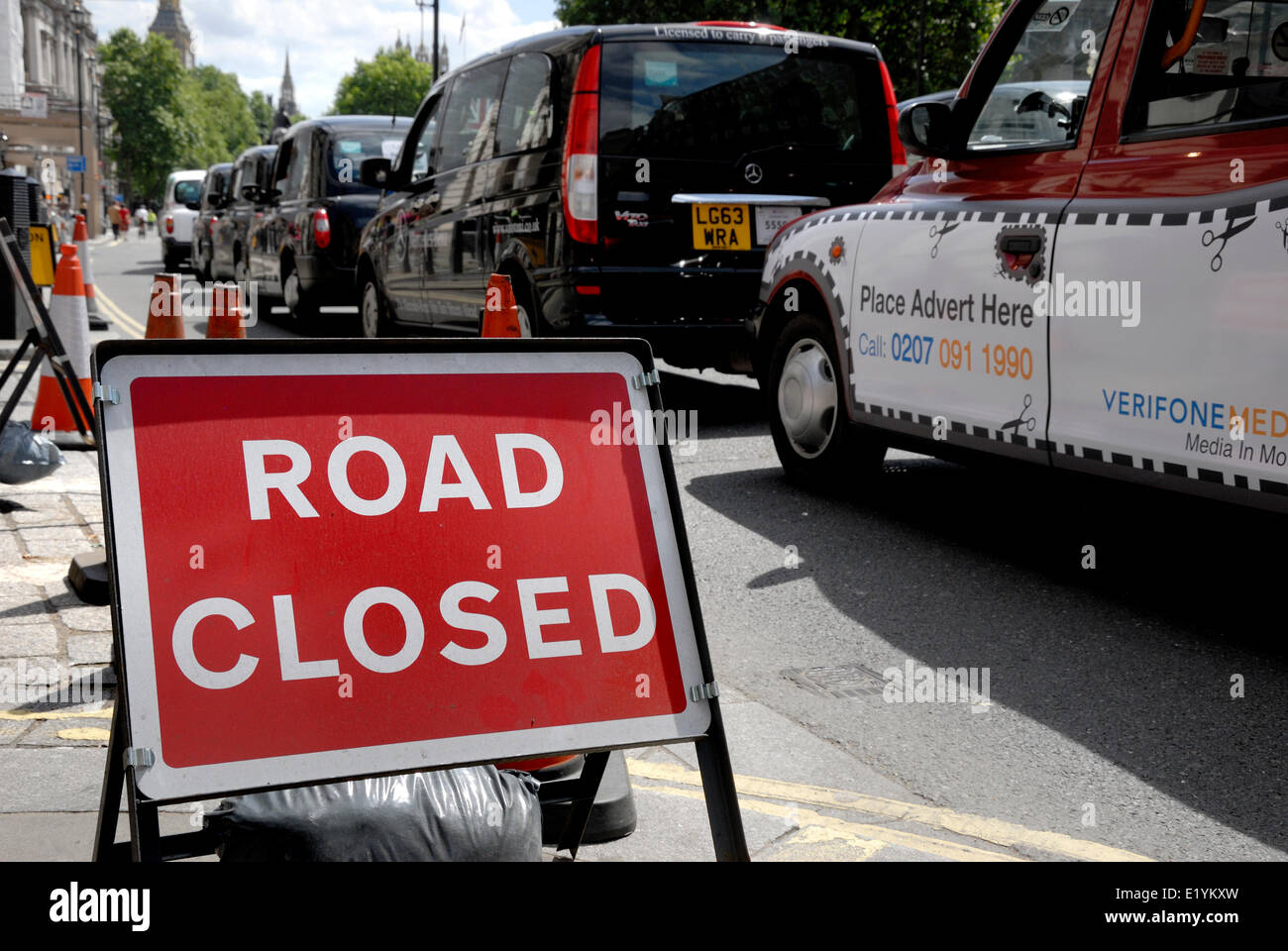 London, UK. 11th June 2014. An estimated 12,000 London taxi drivers ...