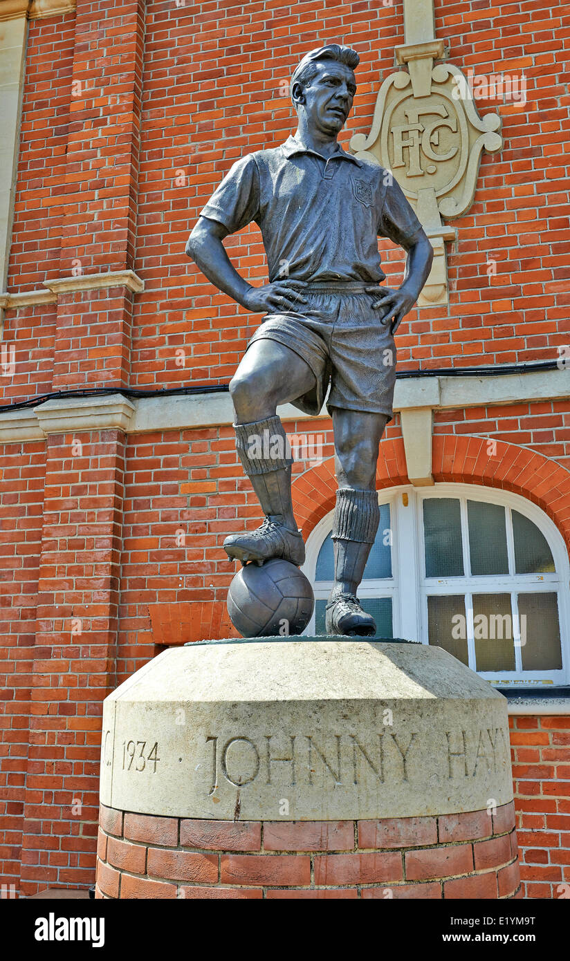 The statue of the football legend at Fulham stadium in London Stock ...