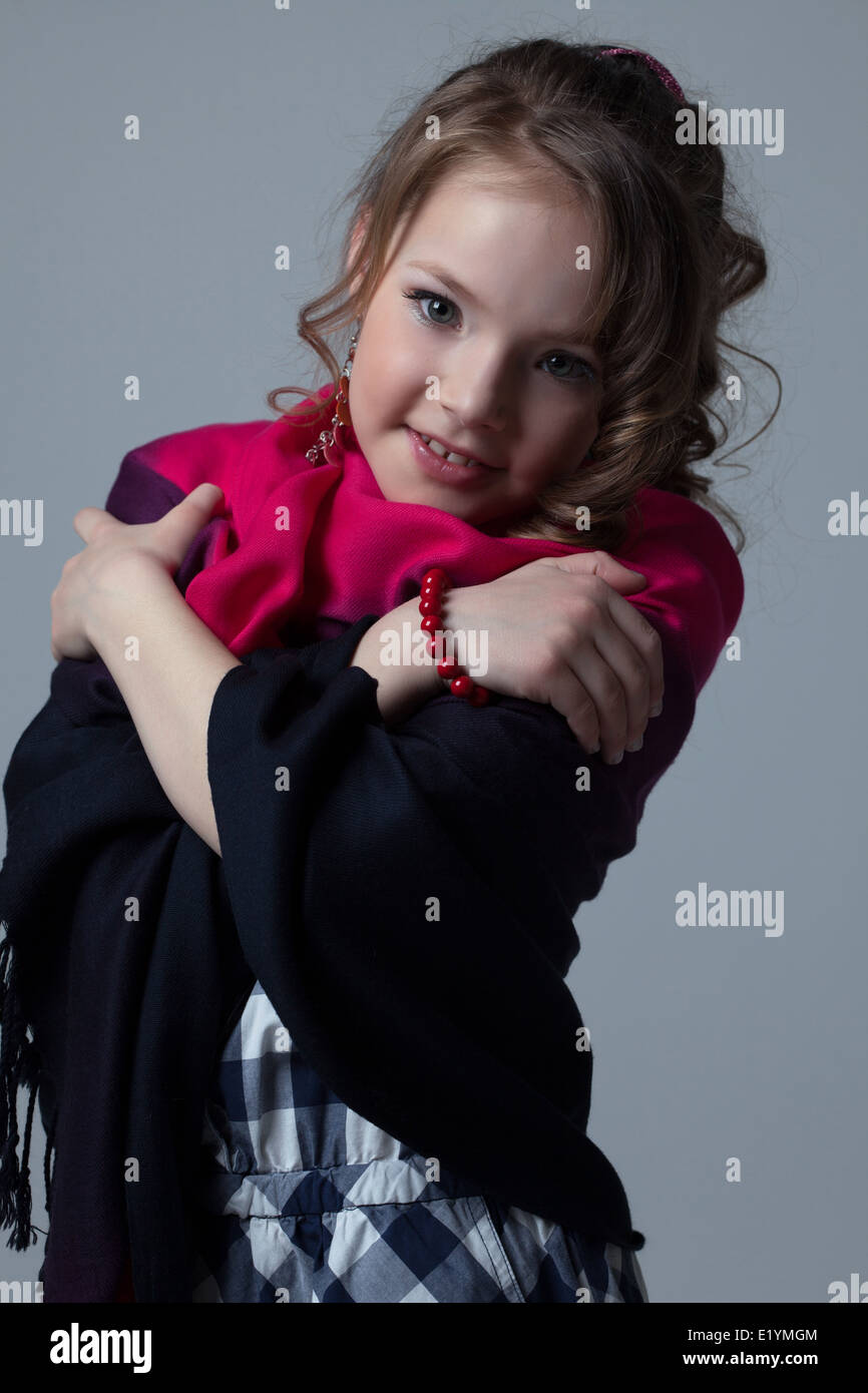 Portrait of amazing little model posing at camera Stock Photo - Alamy