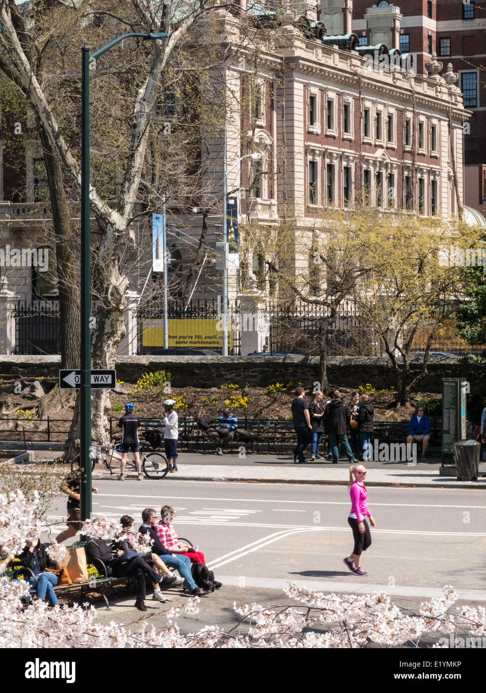 People Enjoying Spring Morning, Fifth Avenue and Central Park, NYC, USA ...