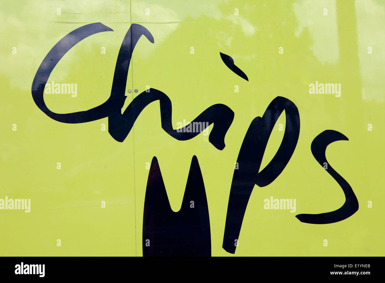 Chips sign Ashton Manchester Stock Photo - Alamy