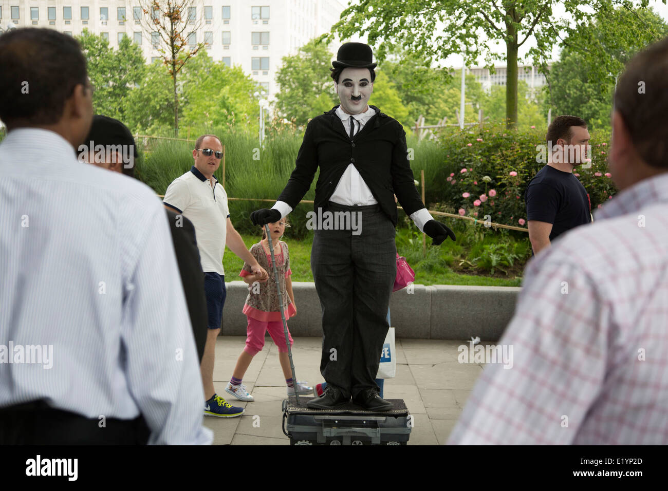 Charlie Chaplin street performer George, dressed up as The Tramp ...