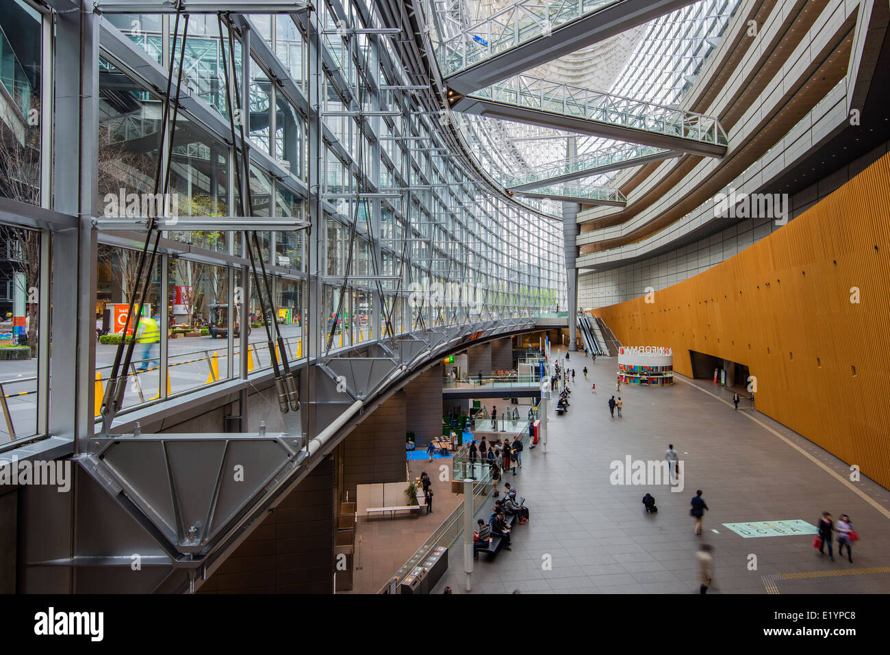 Interior of Tokyo International Forum building, Tokyo, Japan Stock ...