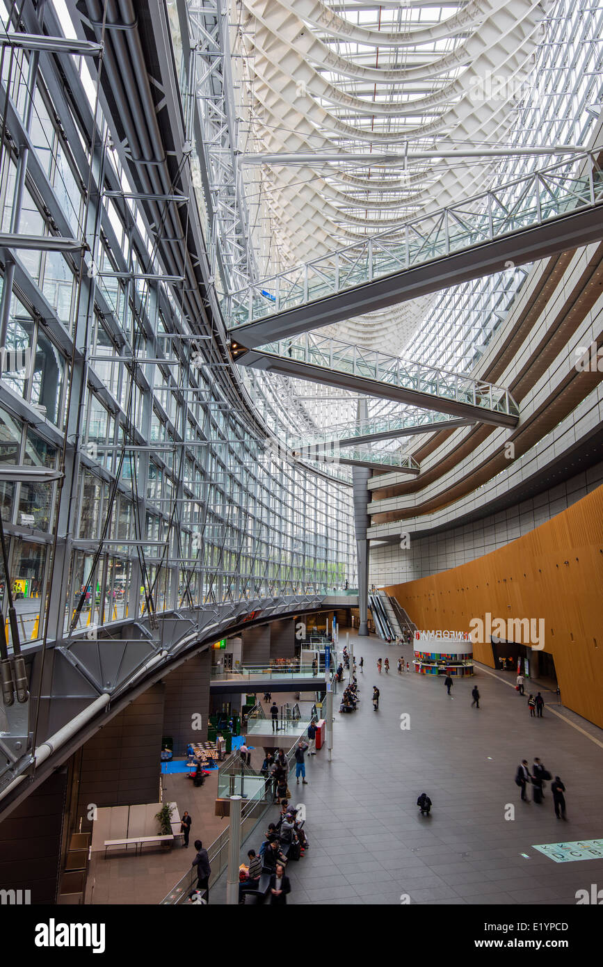 Interior of Tokyo International Forum building, Tokyo, Japan Stock ...
