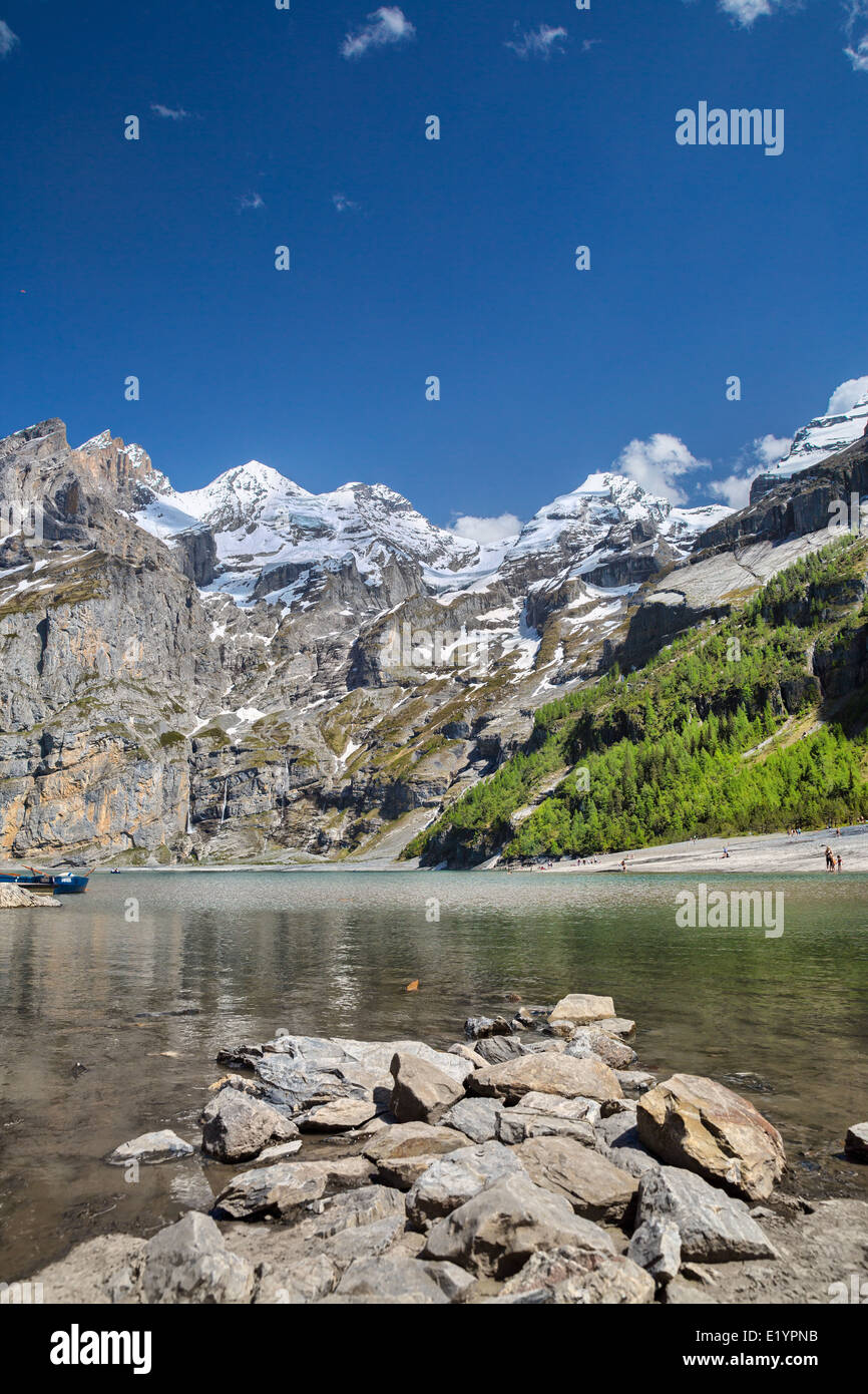 Swiss mountain lake oeschinen hi-res stock photography and images - Alamy
