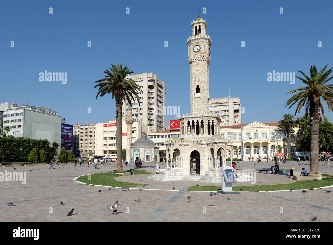 The ornate Ottoman Clock Tower built in 1901and situated in Konak ...