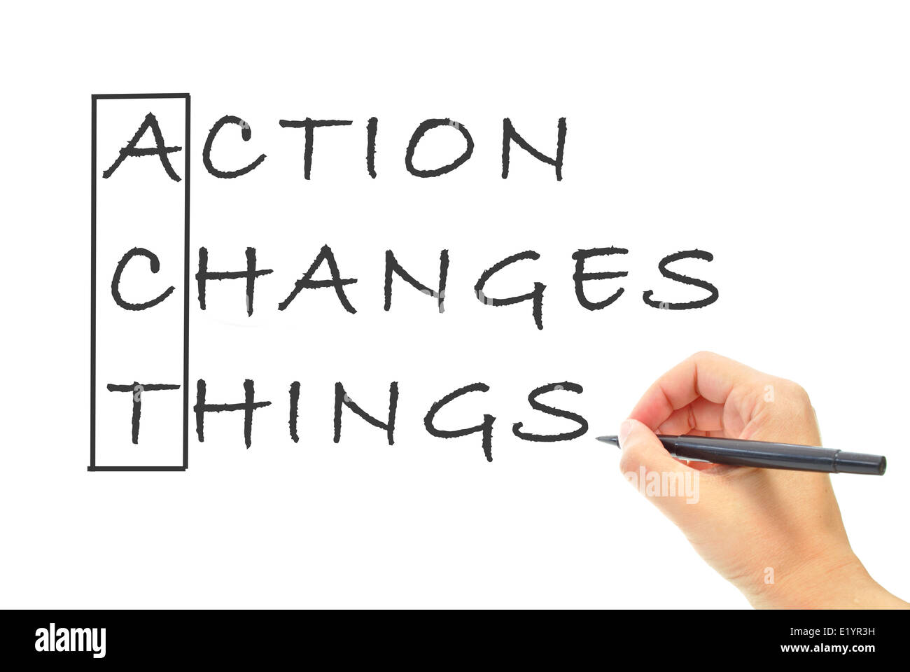 Action changes things Stock Photo - Alamy