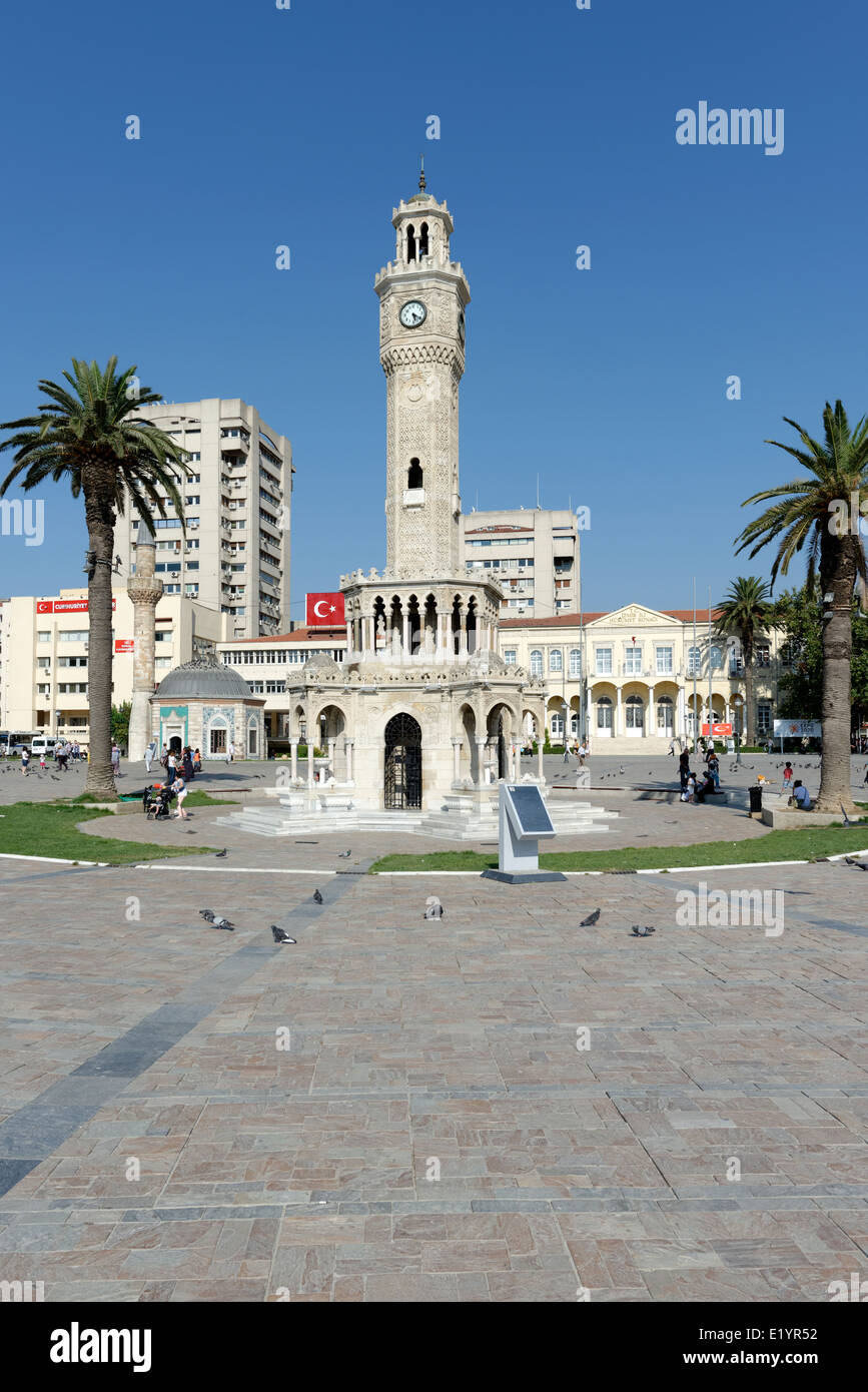 The ornate Ottoman Clock Tower built in 1901and situated in Konak ...