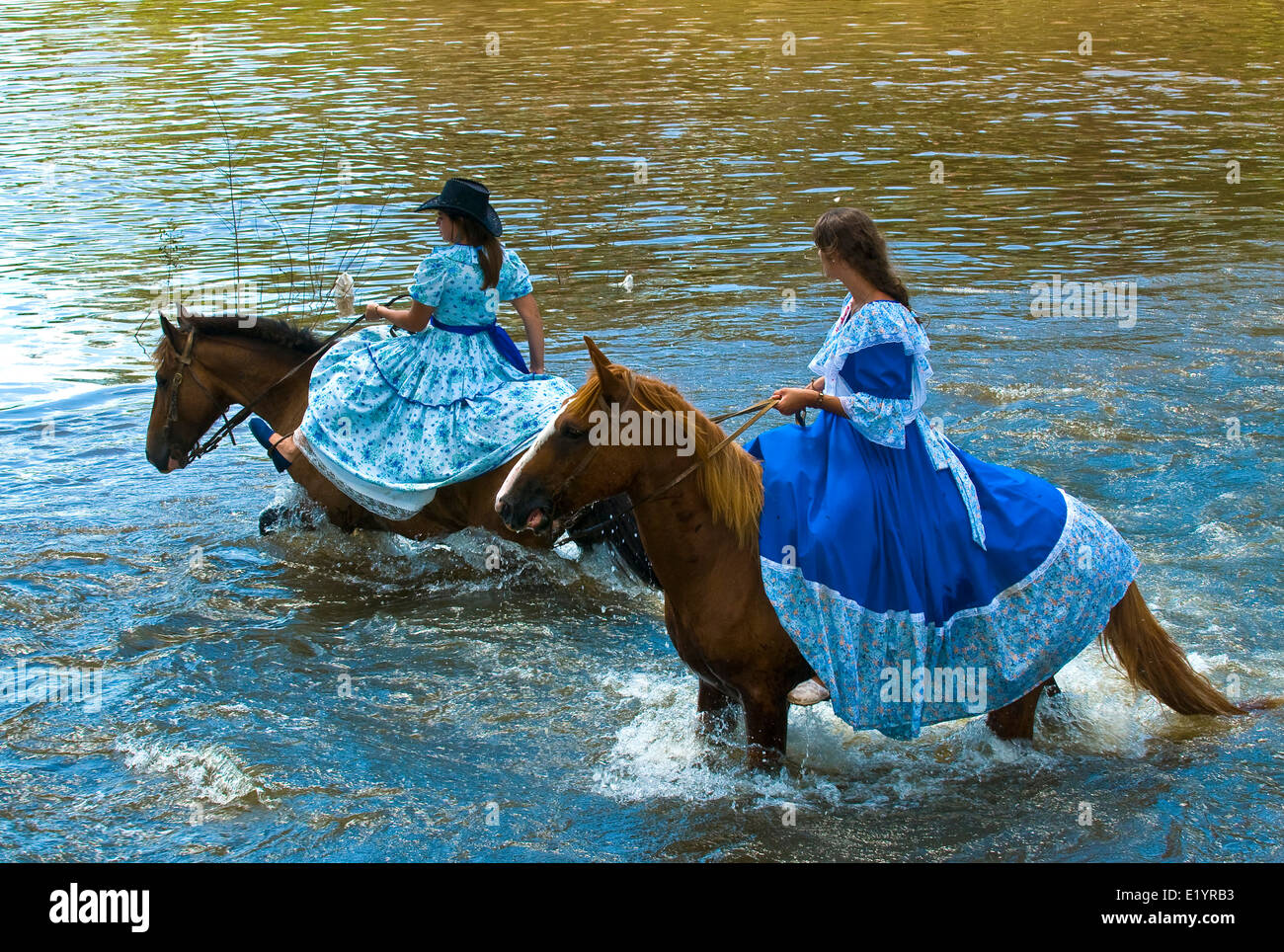 Participants in the annual festival "Patria Gaucha" in Tacuarembo ...