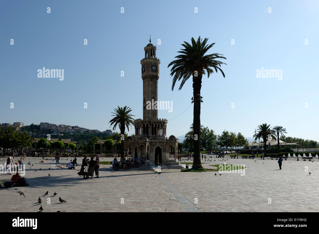The ornate Ottoman Clock Tower built in 1901and situated in Konak ...