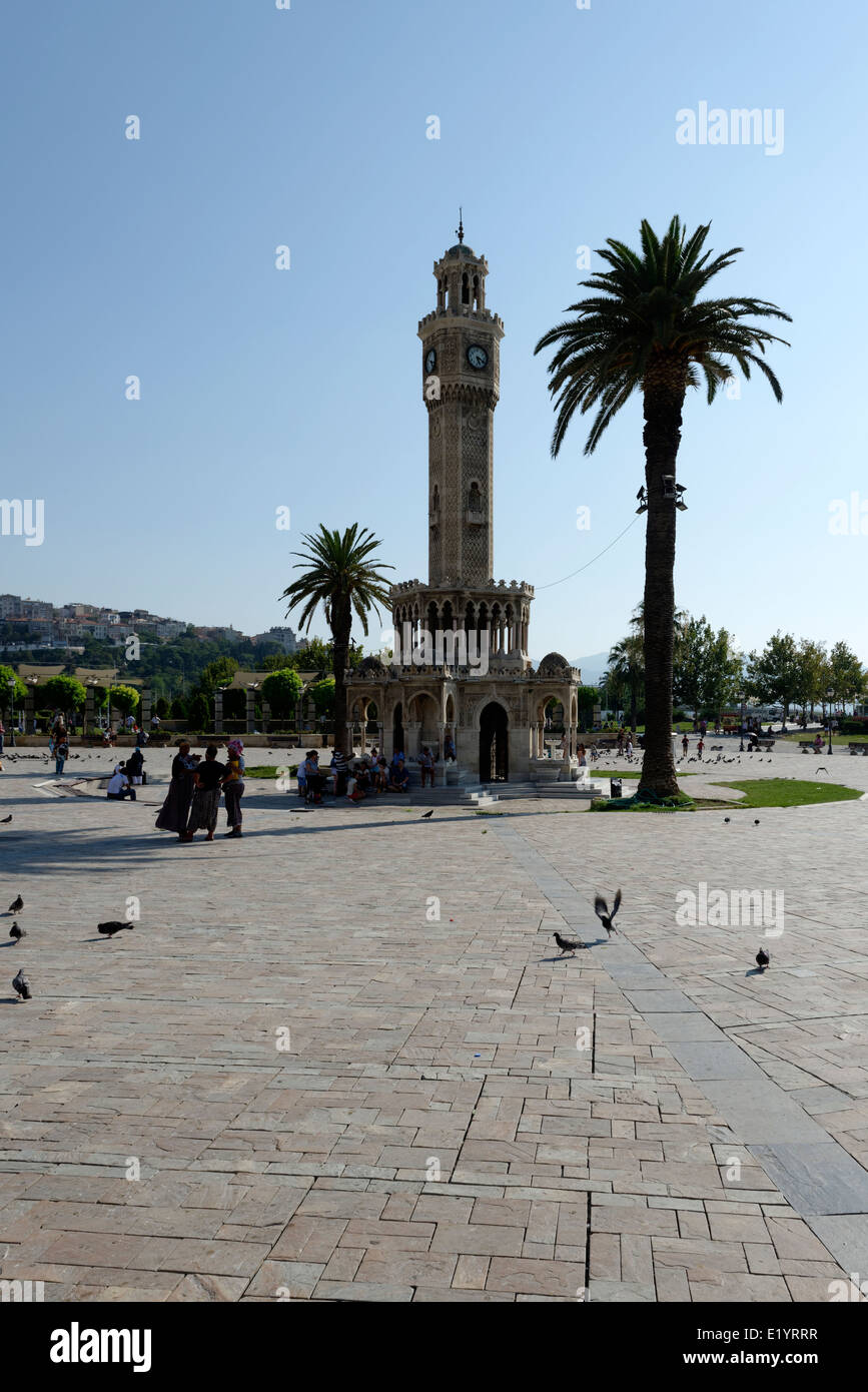 The ornate Ottoman Clock Tower built in 1901and situated in Konak ...
