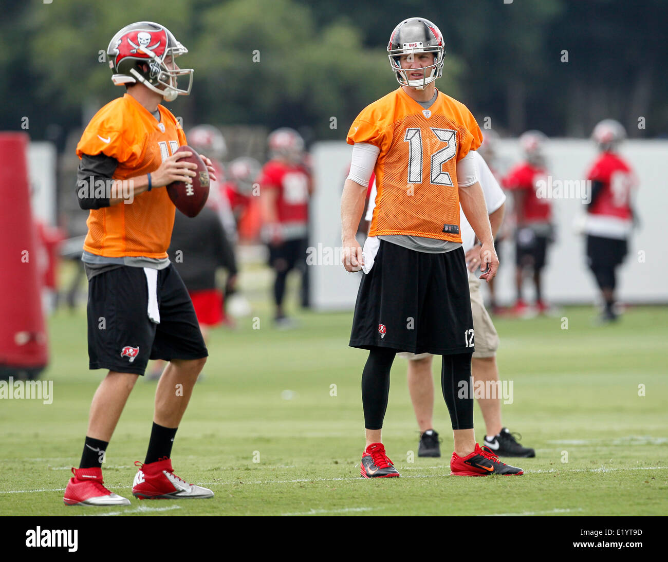 Tampa Florida, US. 11th June, 2014. Quarterback Josh McCown (12 looks ...