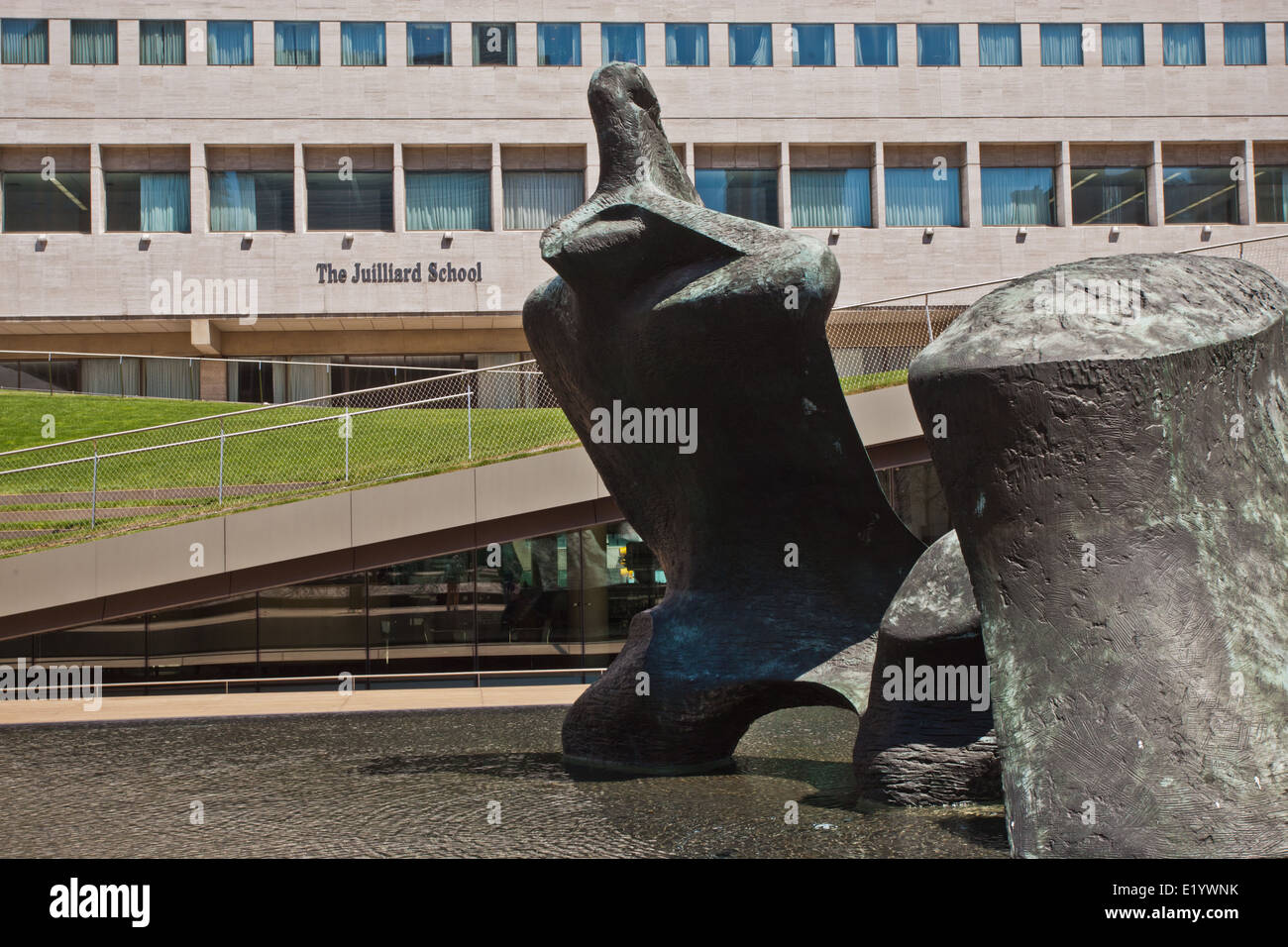 The Henry Moore sculptures, reflecting pool and grass-roofed restaurant ...