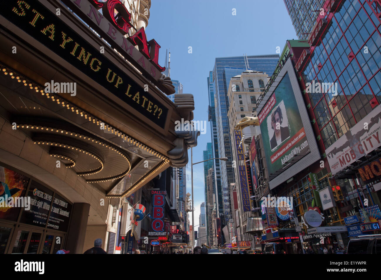 Times Square, Manhatten NYC in daytime showing signs and attractions ...