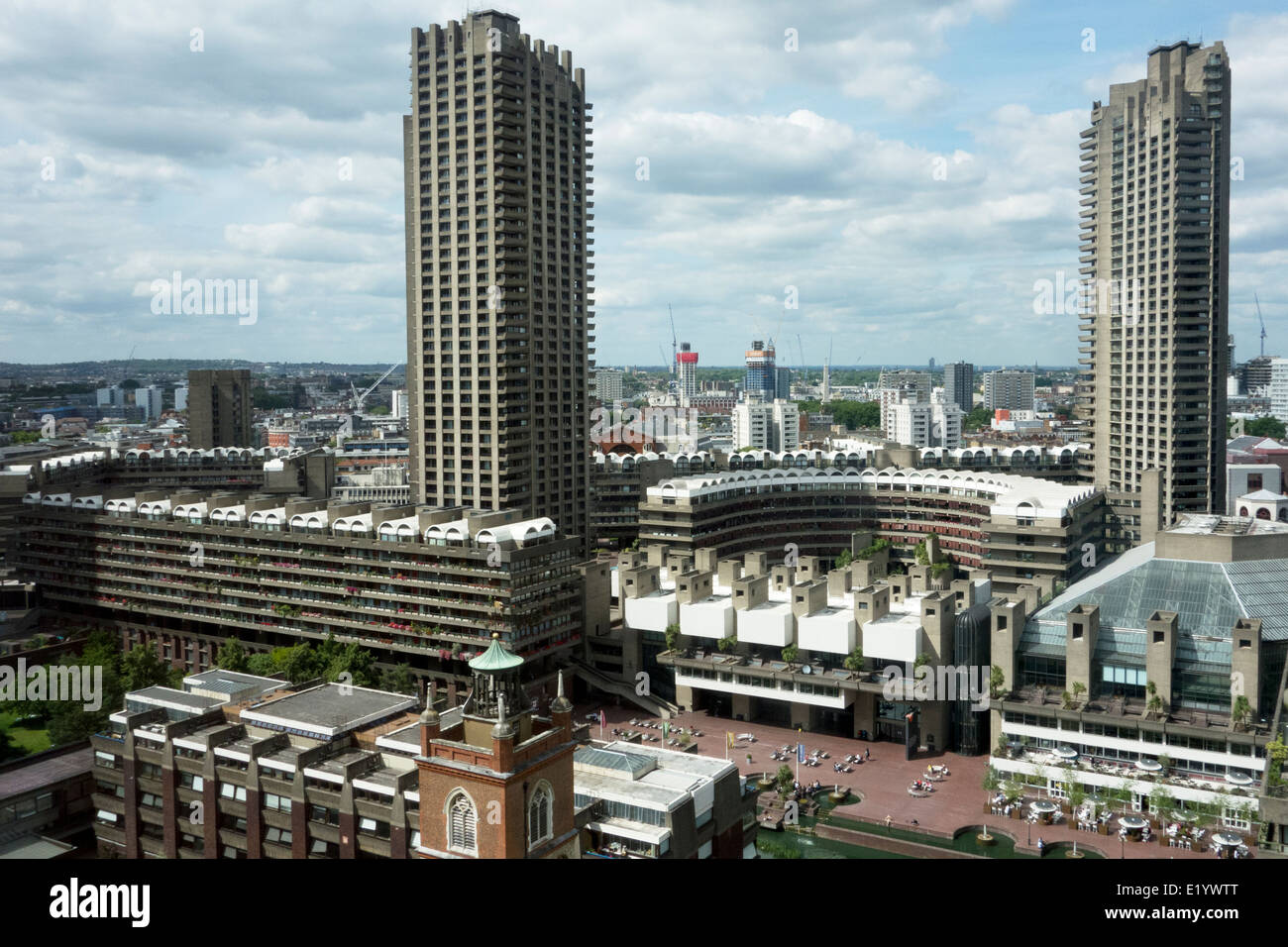 Central London aerial view of the Barbican Centre Apartments, City Of ...