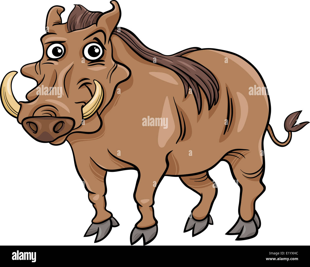 Cartoon Illustration of Funny Warthog Animal Stock Photo - Alamy