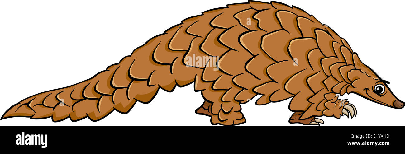Cartoon Illustration of Funny Pangolin Animal Stock Photo - Alamy