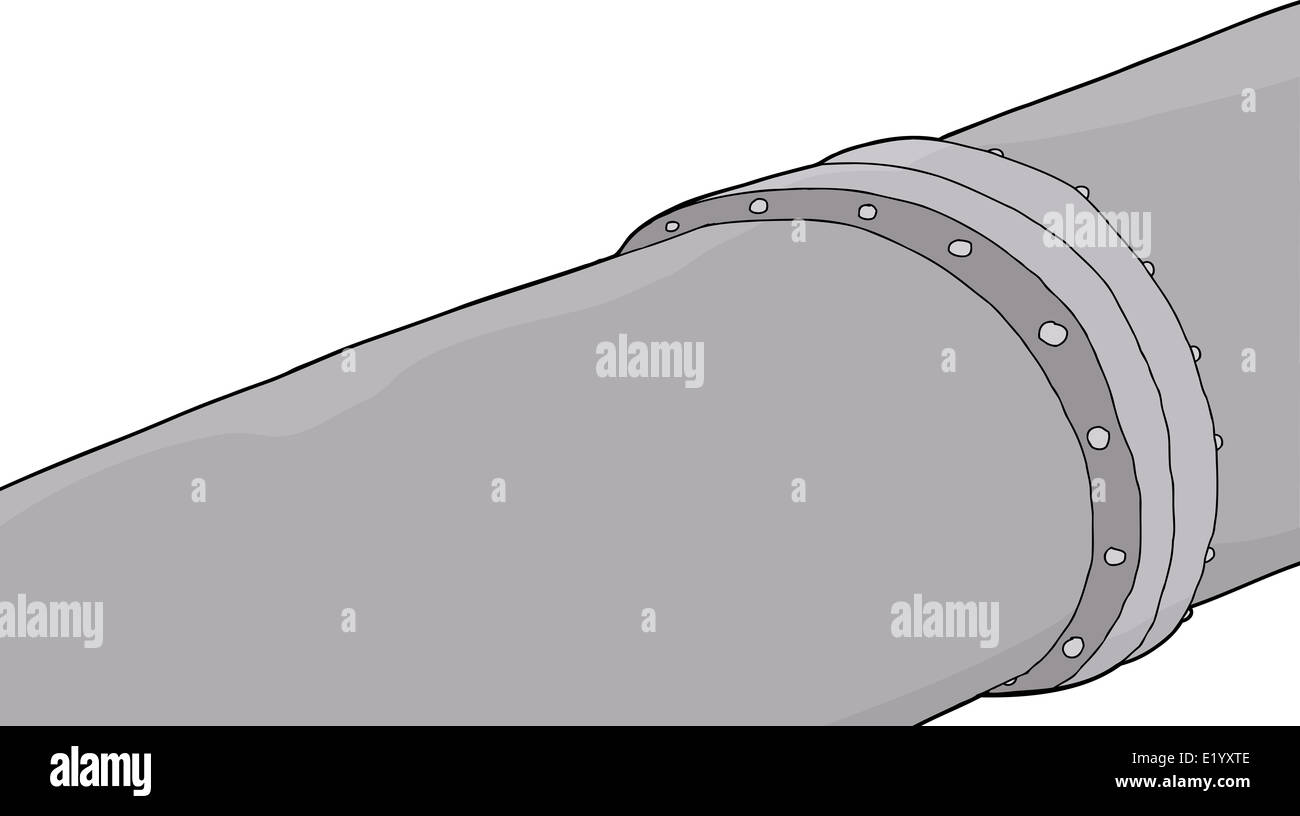 Isolated hand drawn close up of water main pipe Stock Photo - Alamy