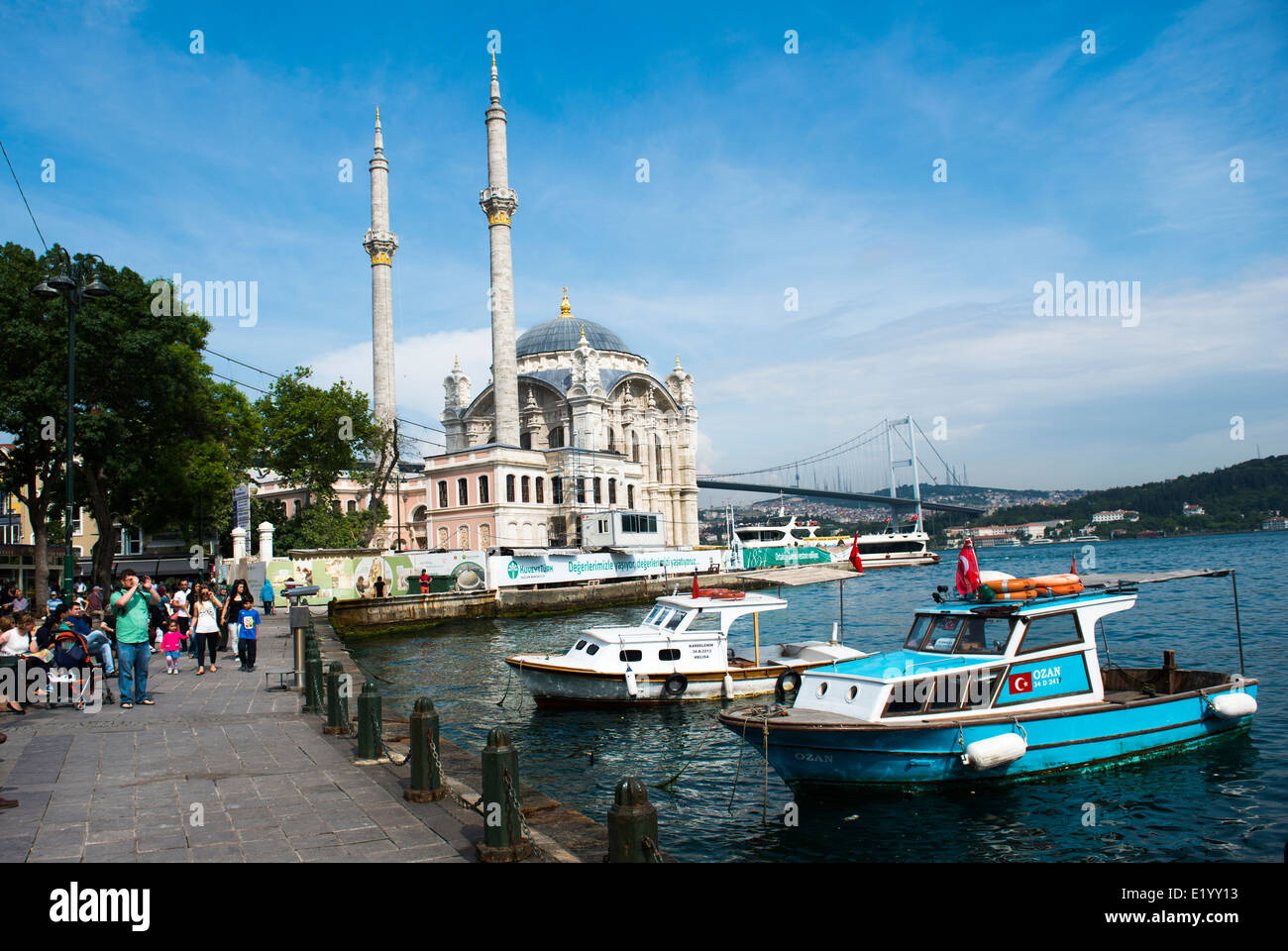 The beautiful Ortakoy mosque by the bosphorus in Istanbul Stock Photo ...