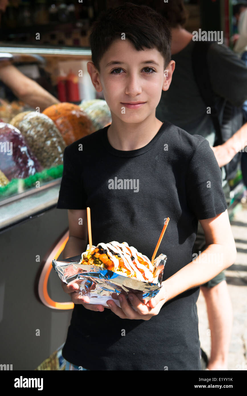 Kumpir (A mega big baked potato stuffed with many tasty fillings ...