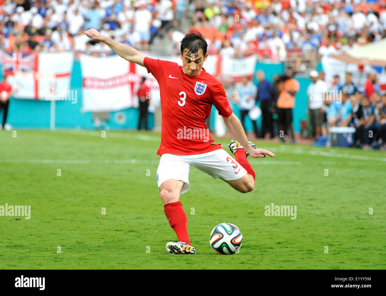 Florida, USA. 7th June, 2014. England Defender Leighton Baines (3 ...