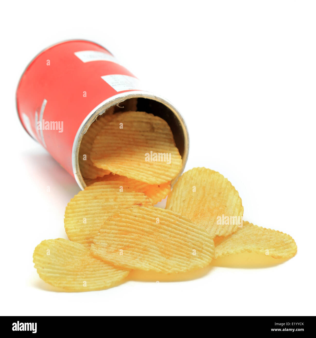 potato crisps isolated on white background Stock Photo - Alamy