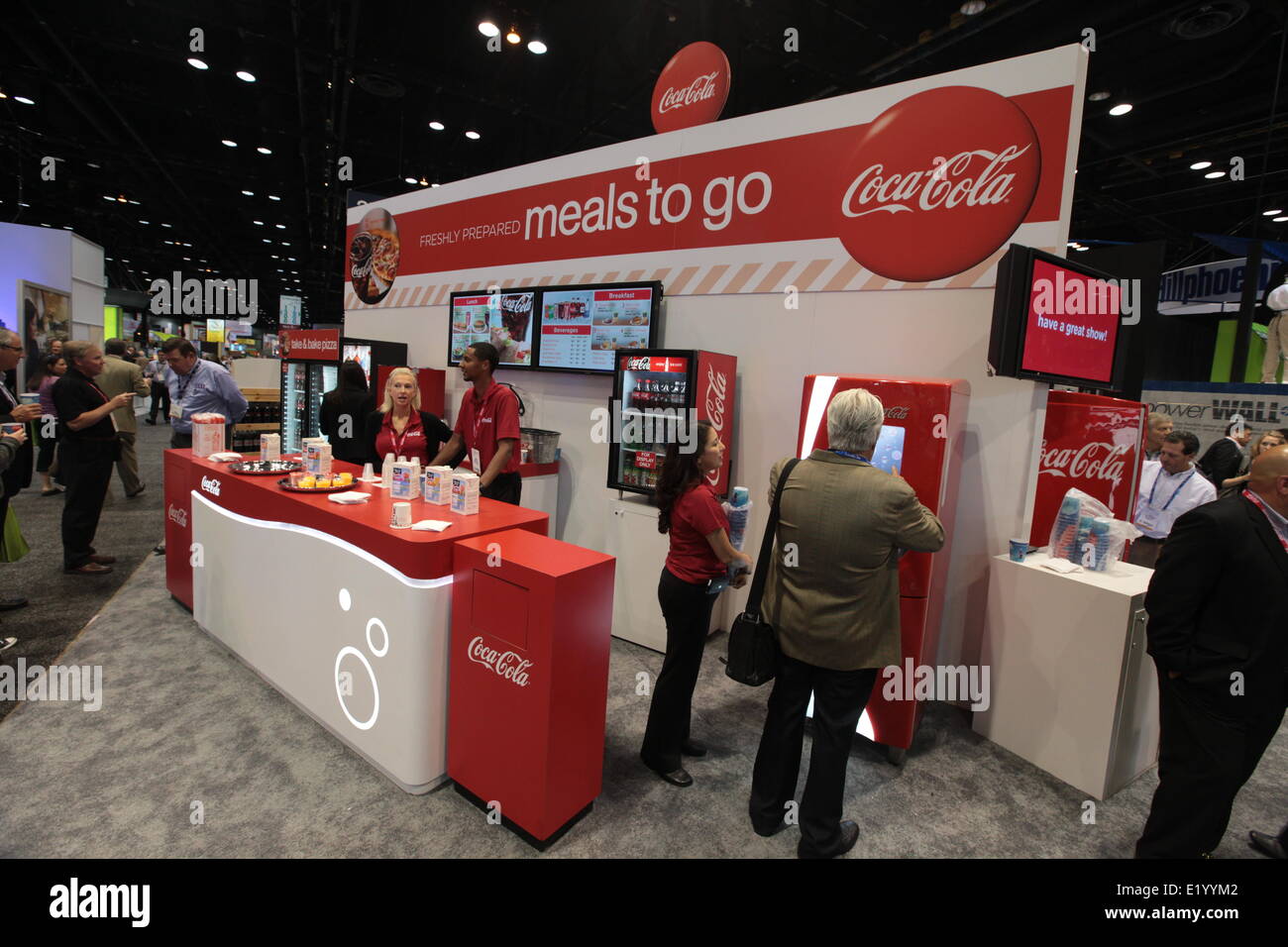 Chicago, USA. 11th June, 2014. Exhibitor Coca-Cola shows off its booth ...