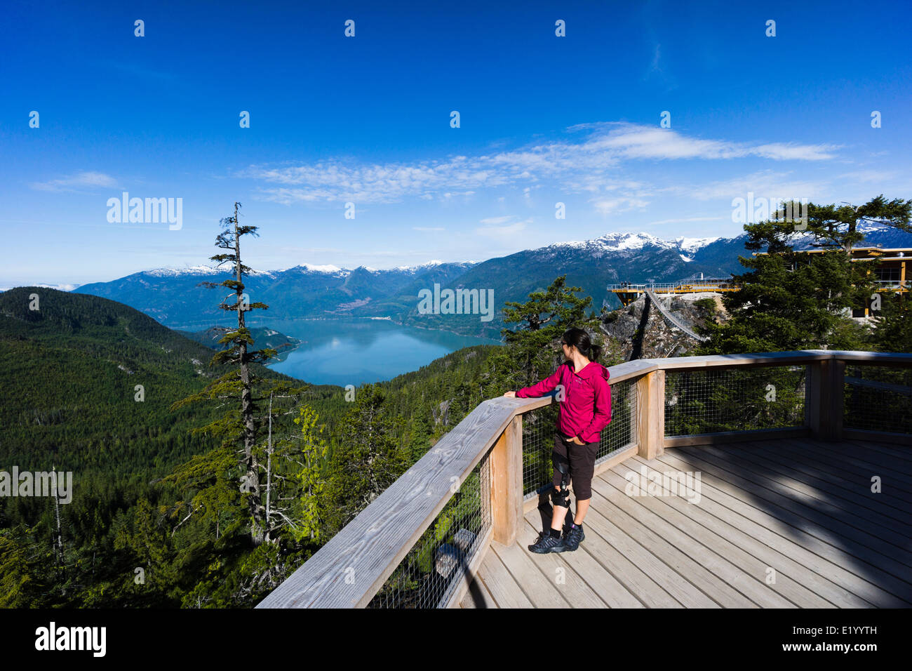 Spirit Viewing Platform, view over Howe Sound fjord. Sea to Sky Gondola ...