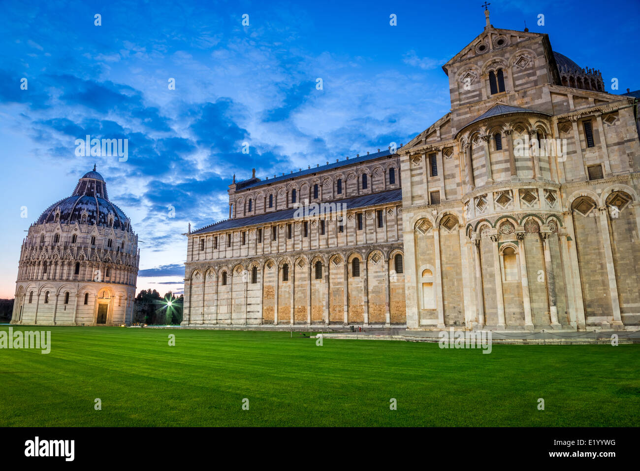 Cathedral in Pisa at night Stock Photo - Alamy