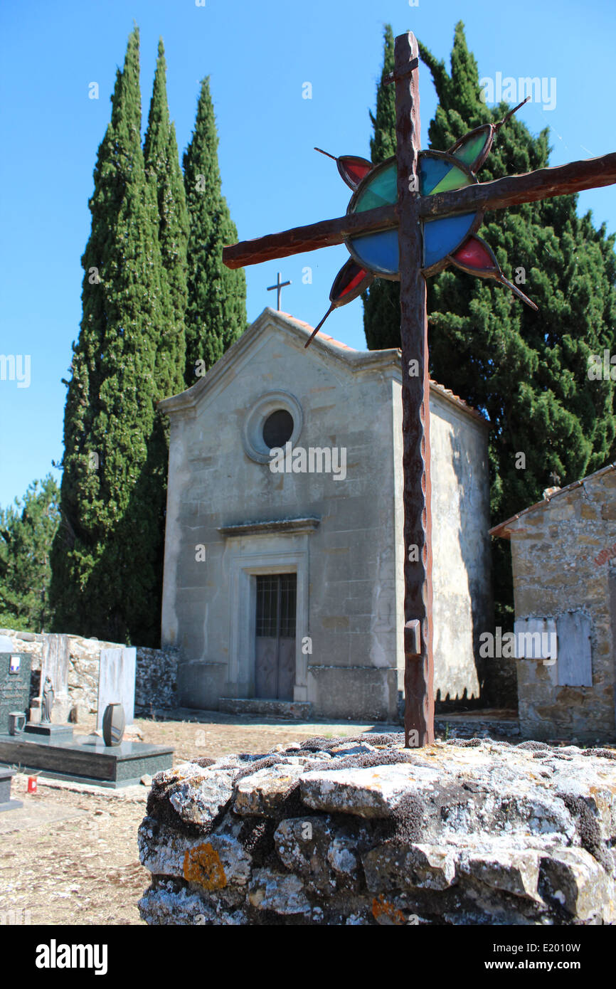 An old private family cemetery in Tuscany, Italy. The picture features ...
