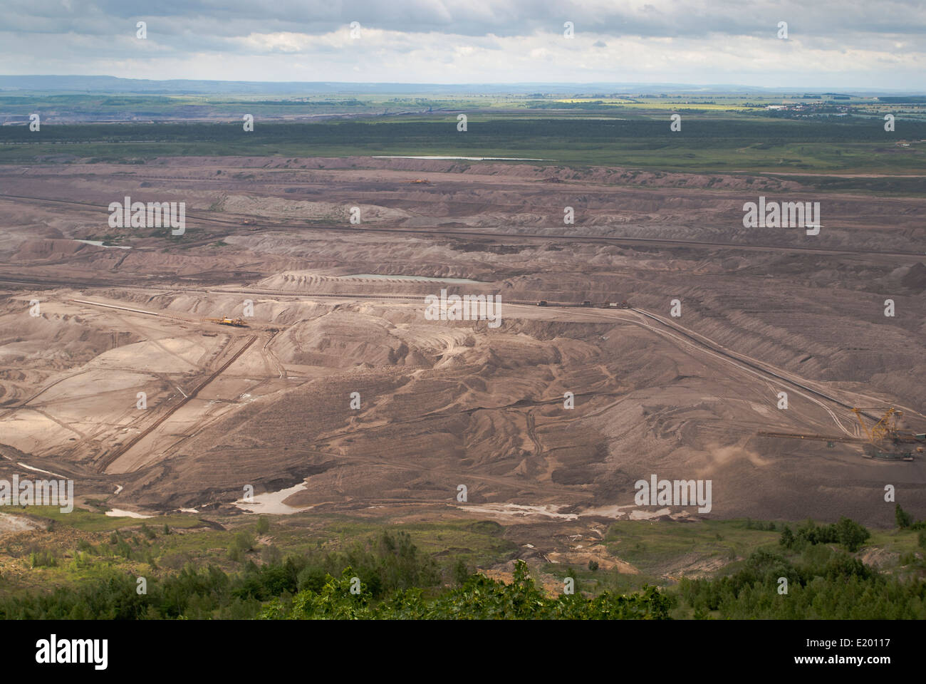 Ecological heavy land coal mining destroying earth Stock Photo - Alamy