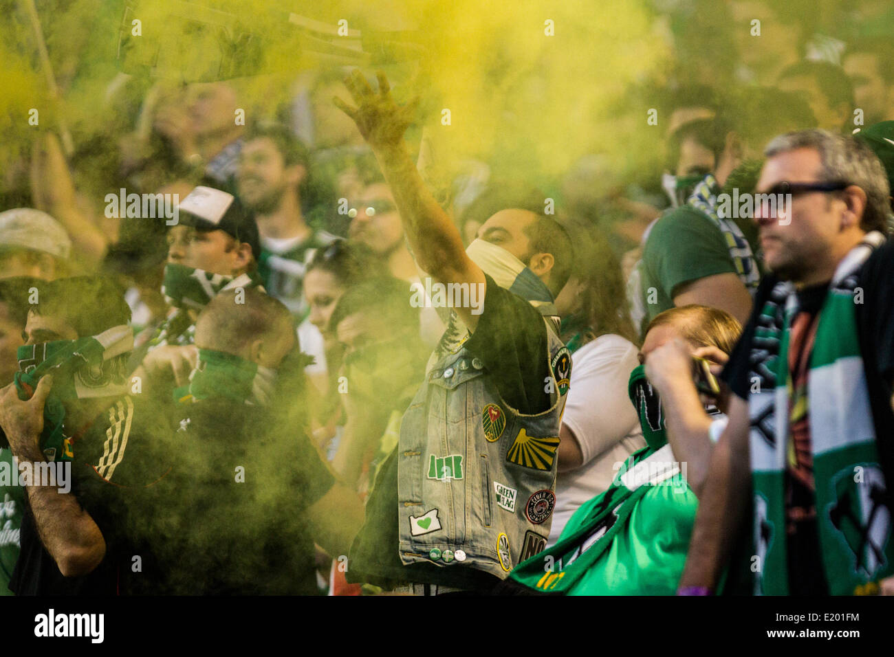 The Timbers Army celebrates after a goal. The Portland Timbers FC ...