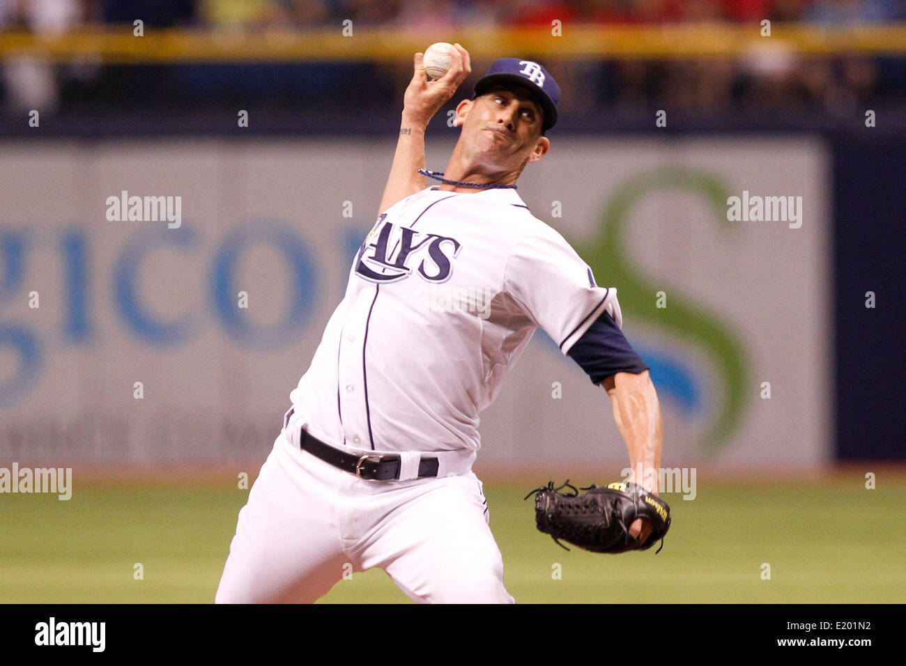 St. Petersburg, Florida, US. 11th June, 2014.Tampa Bay Rays relief ...