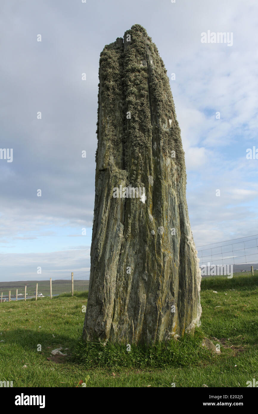 Uyea Breck Standing stone Unst Shetland Scotland June 2014 Stock Photo ...