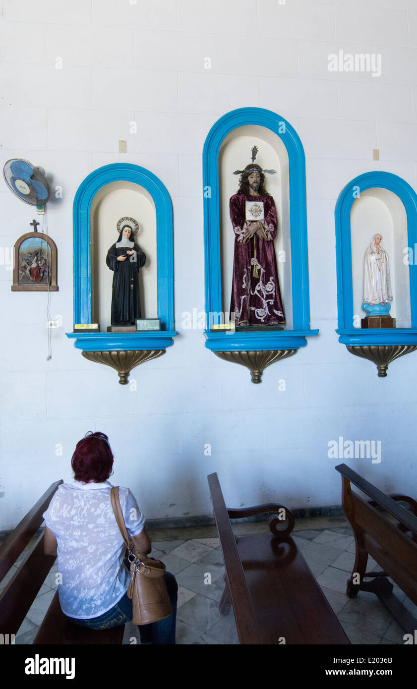 Havana Cuba Santeria Regla Church interior with African religion and ...