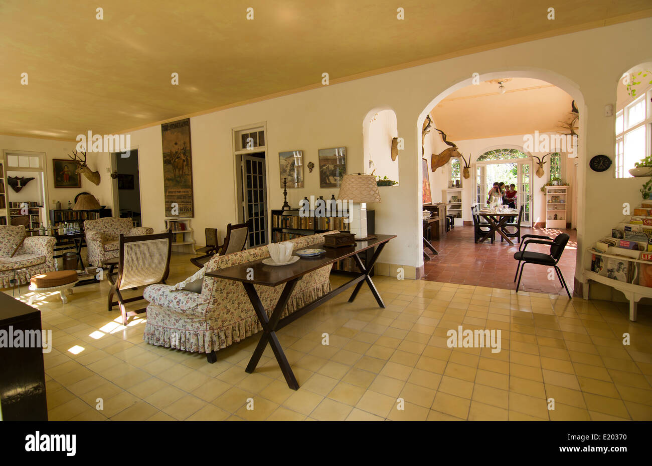 Interior of the historical home of writer Ernest Hemingway in Havana ...