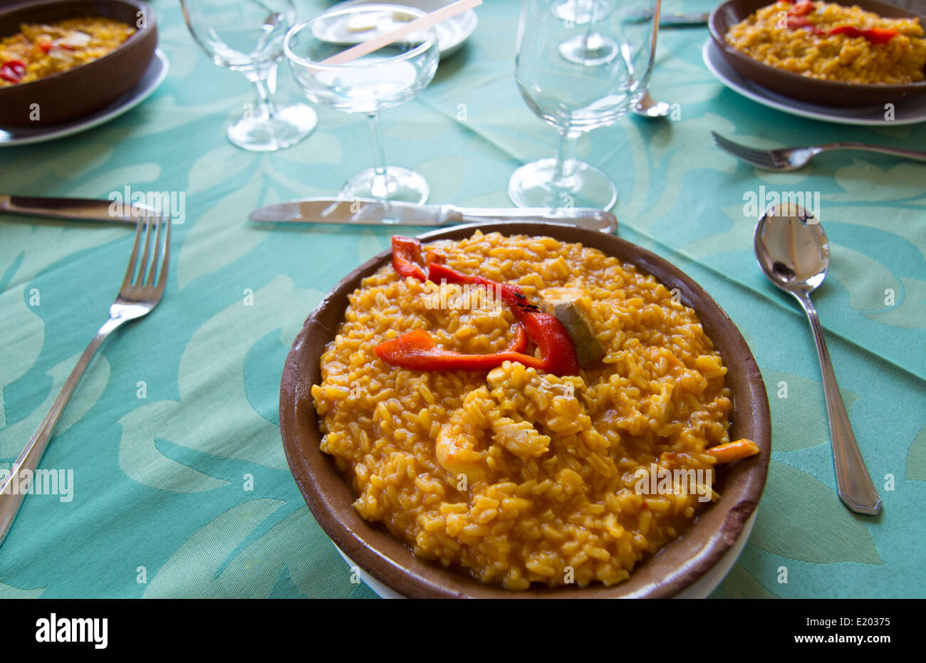 Cuba Havana Habana paella rice meal Spanish in restaurant with plate ...